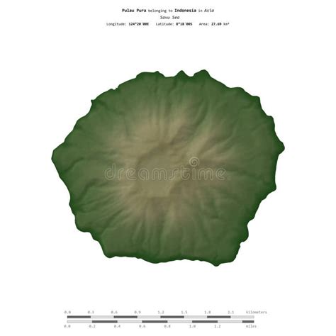 Pulau Pura Indonesia Shape On White Physical Stock Illustration