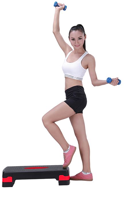 PowerMax Fitness ST L Fitness Stepper With Adjustable Height Step Platform For Aerobic Exercise