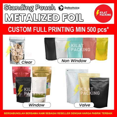 Jual Plastik Klip Makanan Standing Pouch FOIL Standing Pouch Klip