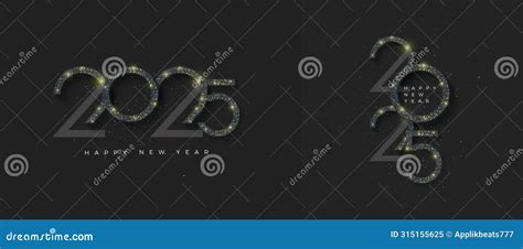 Happy New Year 2025 Design Unique Digits With Luxury Golden Glitters
