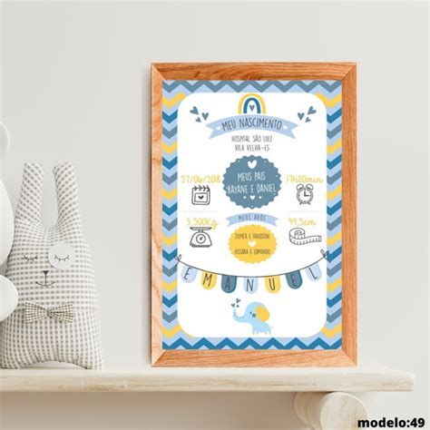 Quadro Infantil Dados Do Nascimento Elo7 Produtos Especiais