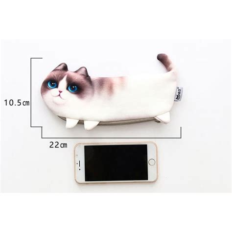 Забавен несисер котка калъфче за химикали чантичка с цип за материали с формата на реалистична