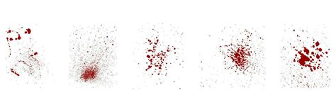 Paint Brush Abstract Splatter Collection Blood Stain Set Red Splat