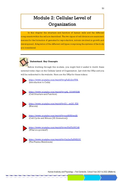 Cellular Level Module Introduction Human Anatomy And Physiology First Semester Babe