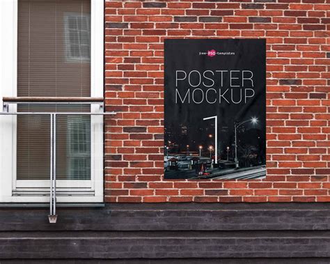 Free Realistic Street Poster Mockup Psd Psfreebies
