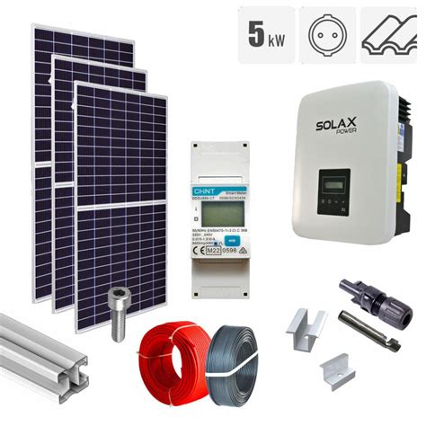 Sistem Fotovoltaic Hibrid 5 KW Baterie 5 8 KWh Invertor Solax KIT PV