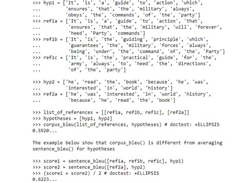 Machine Learning Bleu Score Gives Bad Scores What Am I Doing Wrong