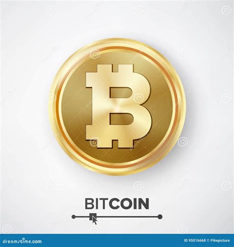 Bitcoin Gold Coin Vector Realistic Crypto Currency Money And Finance