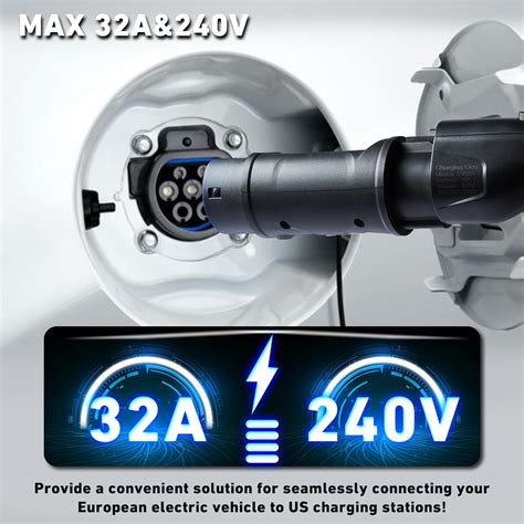 DEDC Adaptador De Cargador EV Tipo 1 A Tipo 2 Conector De Equipo De