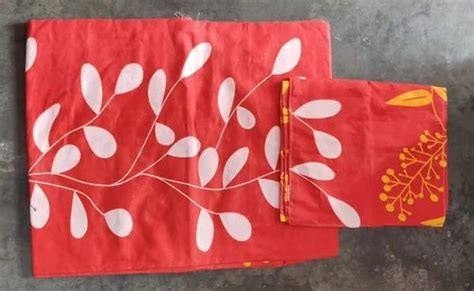 Floral Print Red Printed Cotton Double Bed Sheet Set For Home At Rs