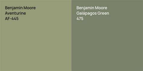 Benjamin Moore Aventurine vs Benjamin Moore Galápagos Green comparison