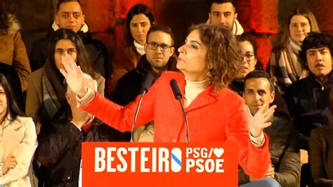 María Jesús Montero en Galicia Os habéis quedado tranquilos mandando a Feijóo a España