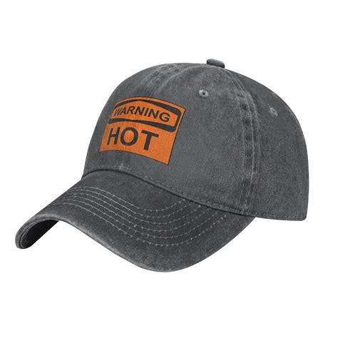 Zicancn Mens Hats Unisex Baseball Caps Hot Danger Warning Sign Hats For