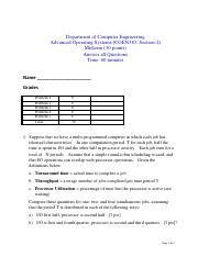 Operating Systems Midterm Study Guide | Course Hero