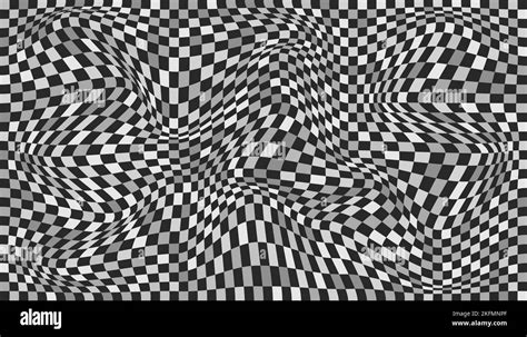 Checkered Background With Distorted Squares Abstract Banner With