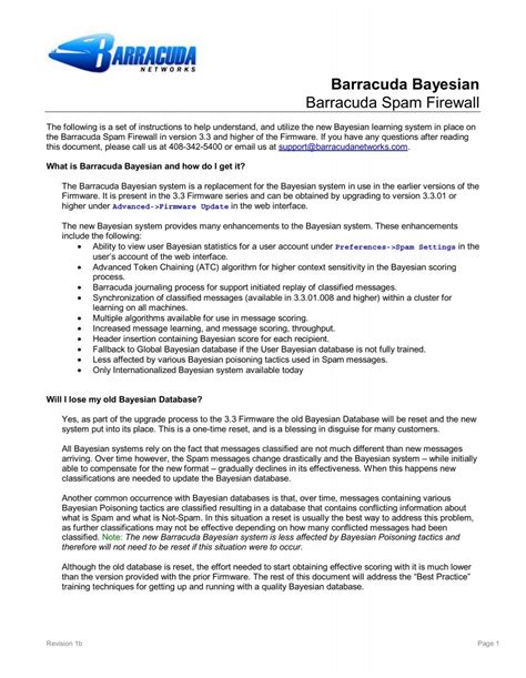 Barracuda Bayesian Barracuda Spam Firewall