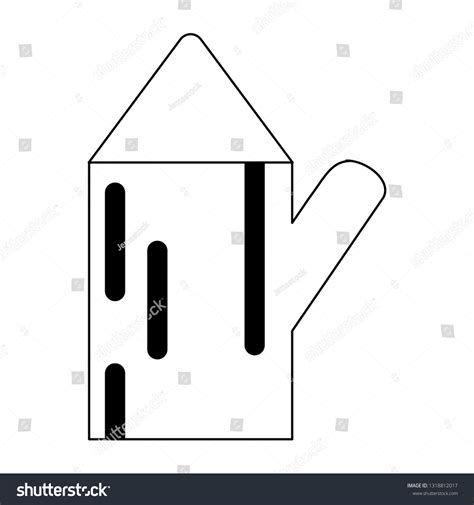Wooden Trunk Symbol Isolated Black White Stock Vector Royalty Free