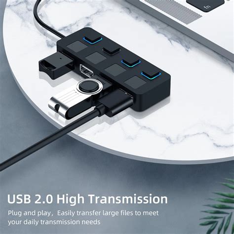 Usb 2 0 허브 멀티 Usb 분배기 4 포트 확장기 Usb 전원 어댑터 노트북 Pc 컴퓨터 구성 요소 액세서리 기가팩토리