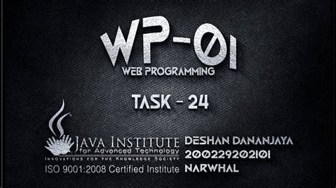Web Project Task 24 Web Programming 01 Java Institute 1st Year