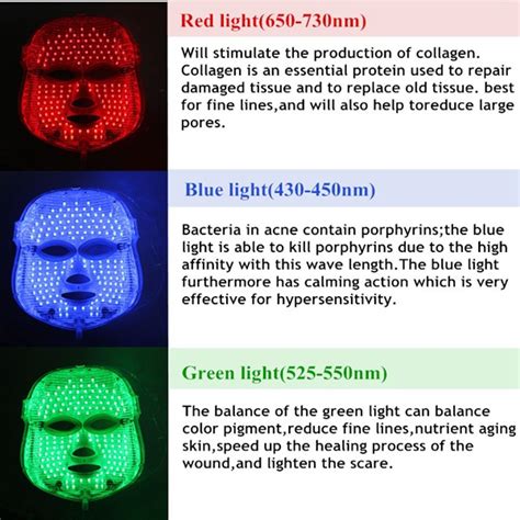 Photon LED Skin Rejuvenation Therapy Face Facial Mask Colors Light Wrinkle Removal Anti Aging