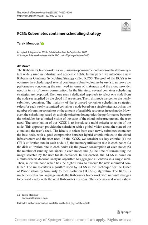KCSS Kubernetes Container Scheduling Strategy Request PDF