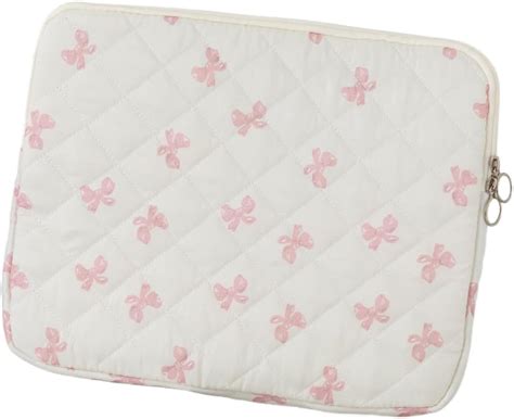 Cutecore Bow Puffy Quilted Laptop Sleeve Y2k Preppy Tablet