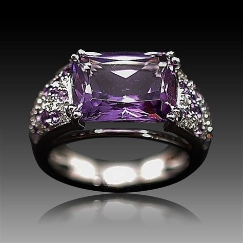Bague Mauboussin Ma Princesse Damour Or Gris 18k Améthystes