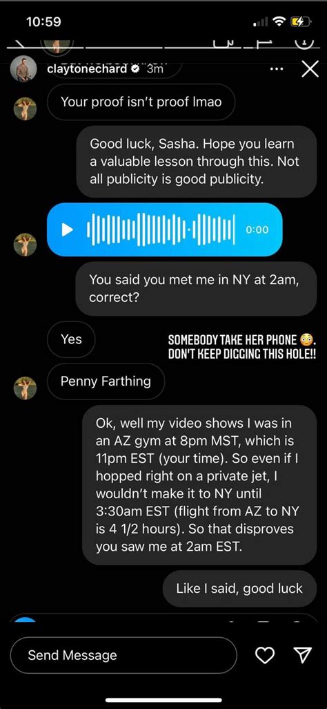 Clayton Posts The Messages With Tik Toker Rthebachelor