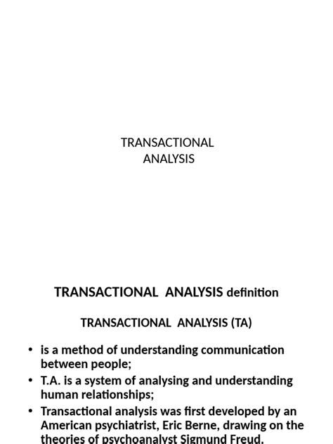 Transactional Analysis Pdf Psychology Behavioural Sciences