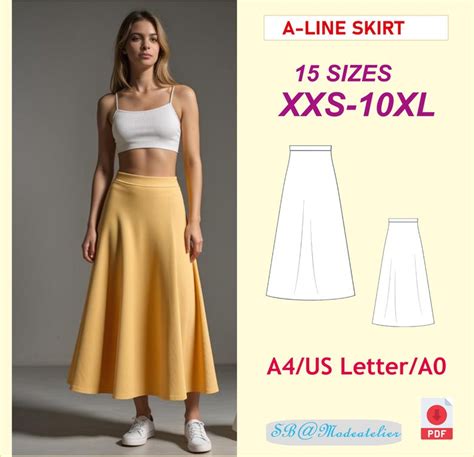 A Line Skirt Sewing Pattern Easy Skirt Patternsummer Skirt Pattern