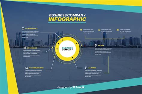 Business Modèle Infographique Avec Photo Vecteur Premium