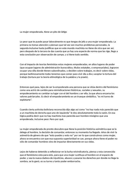 La Mujer Empoderada Pdf Machismo Feminismo