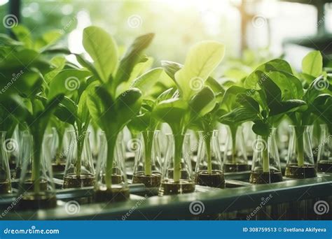 Botanical Science Laboratory Experiment With Green Organic Leaf For