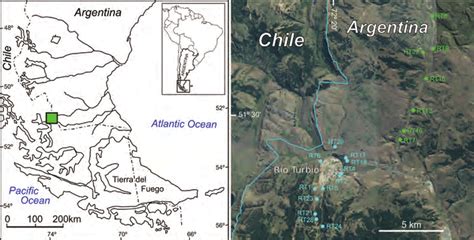 Map Showing The Fossiliferous Localities Of The Río Turbio Formation