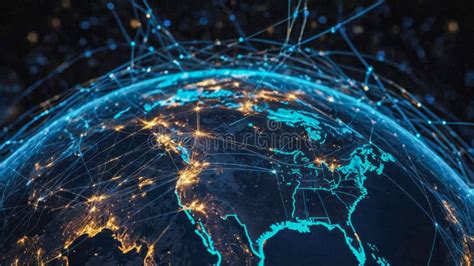 a digitally rendered globe with bright interconnected points and lines