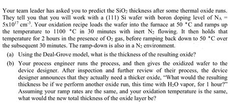 Solved Your Team Leader Has Asked You To Predict The Sio2
