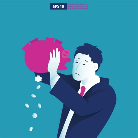 Bankruptcy Vector Illustration Concept Businessman With Broke Company