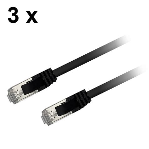 Textorm Set Of 3x Rj45 Cat 6 Ftp Cables Malemale 3 M Black