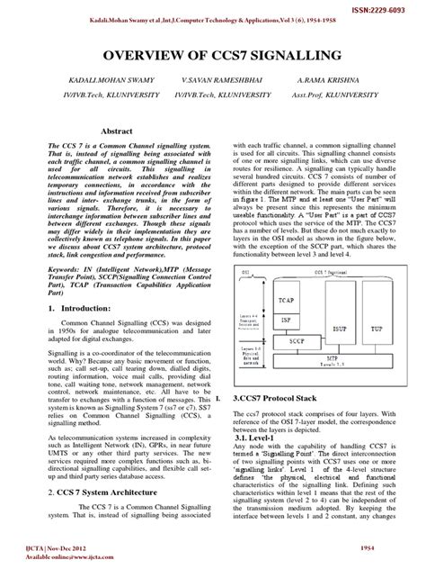 overview of ccs7 signalling pdf computer network communication