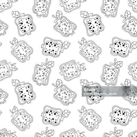 원활한 벡터 손으로 그려 과일와 유치 한 패턴 잎 씨앗 귀여운 아이가 석류를 삭제합니다 낙서 스케치 만화 스타일 배경 선 그리기 끝 없는 반복 견본 건강한 식생활에 대한