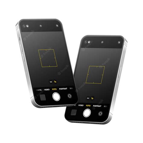 Premium Vector Camera Interface On Realistic Mockup Smartphone Screen