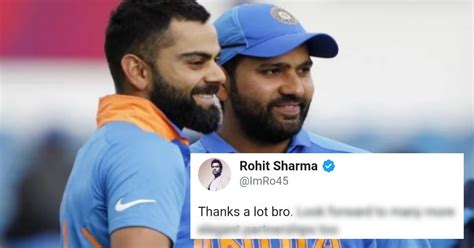 Rohit Sharma Terms Virat Kohli His Brother In His Reply