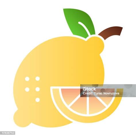 檸檬平面圖標酸果顏色圖示在時尚的平面風格維生素漸變風格設計專為網路和應用而設計向量圖形及更多10號圖片 10號 一個物體 互聯網