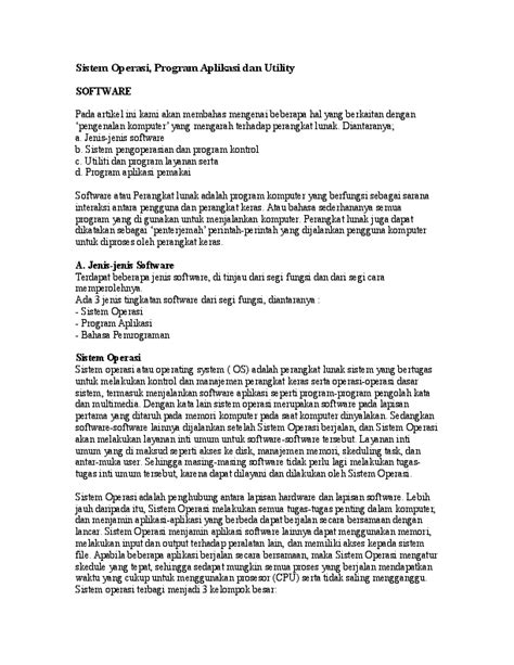 Doc Sistem Operasi Program Aplikasi Dan Utility