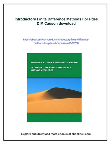 Introductory Finite Difference Methods For Pdes D M Causon Pdf