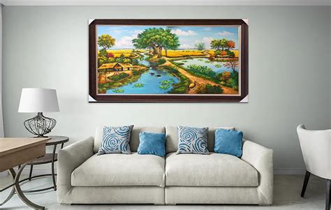 Tranh đồng Quê Việt Nam đẹp Tranh Sơn Dầu đồng Quê 3d Tranh Sơn Dầu