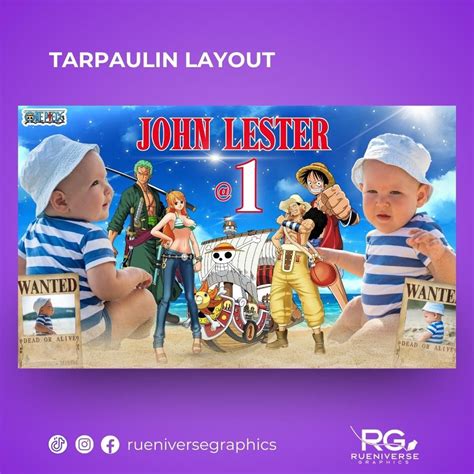 One Piece Anime Bannertarpaulin Birthday Banner Design Happy Birthday Brother Happy