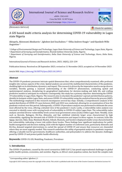 Pdf A Gis Based Multi Criteria Analysis For Determining Covid 19 Pdf A Gis Based Multi Criteria Analysis For Determining Covid 19