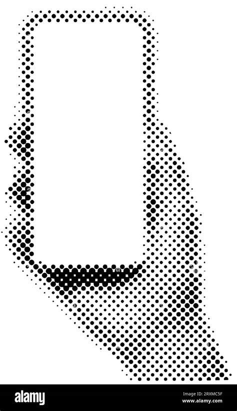Template Of Phone In Halftone Hand Hand Holding Phone With Blank