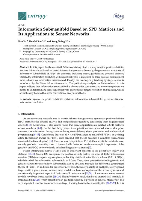 pdf information submanifold based on spd matrices and its